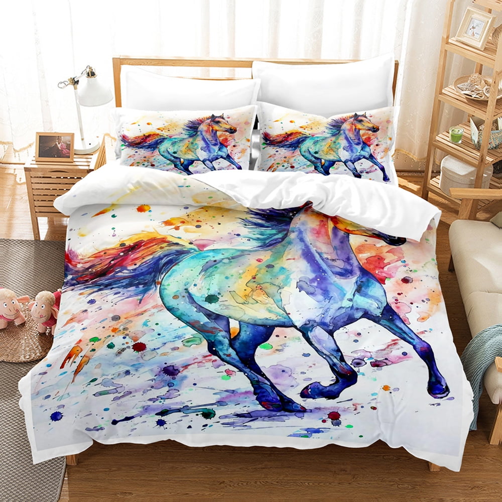 Horse Bedding for Girls Horse Animal Bed Set for Kids Boys Girls Bed ...