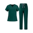 KDDYLITQ Scrubs for Women Set Summer Short Sleeve V Neck Nurse Top ...