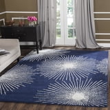 SAFAVIEH Soho Fiesta Geometric Area Rug, Dark Blue/Ivory, 3'6" x 5'6 ...