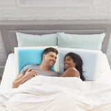 Comfort Revolution Bed Pillow Blue Bubble Gel + Memory Foam, Standard ...