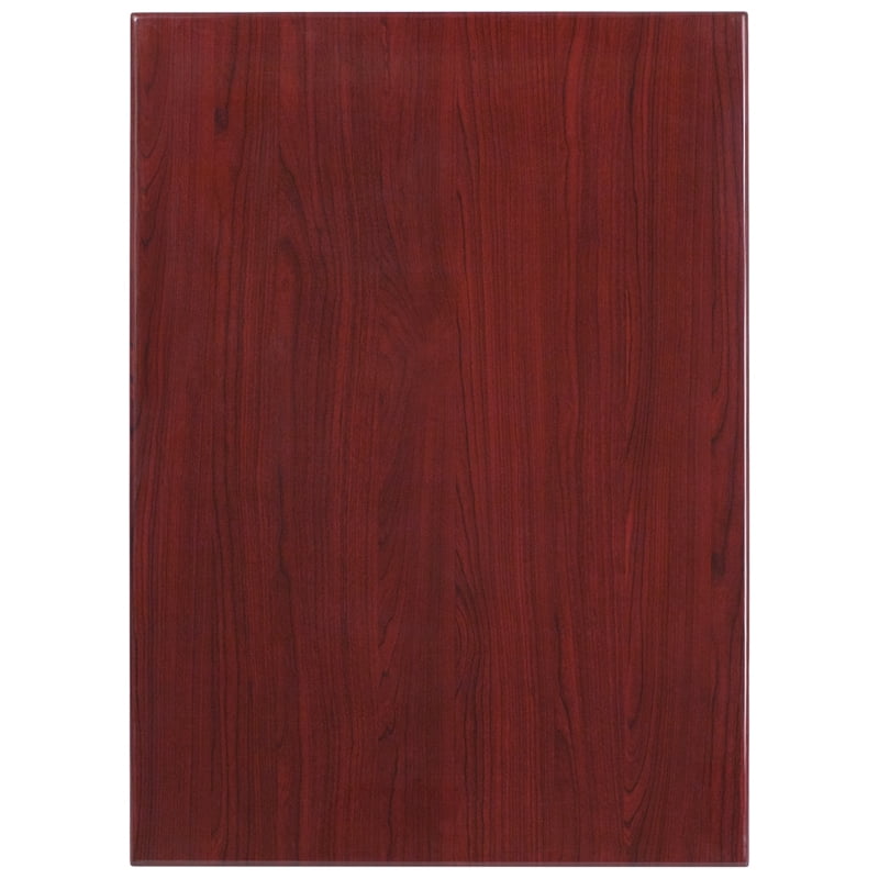 Flash Furniture 30" x 42" Rectangular High-Gloss Mahogany Resin Table ...