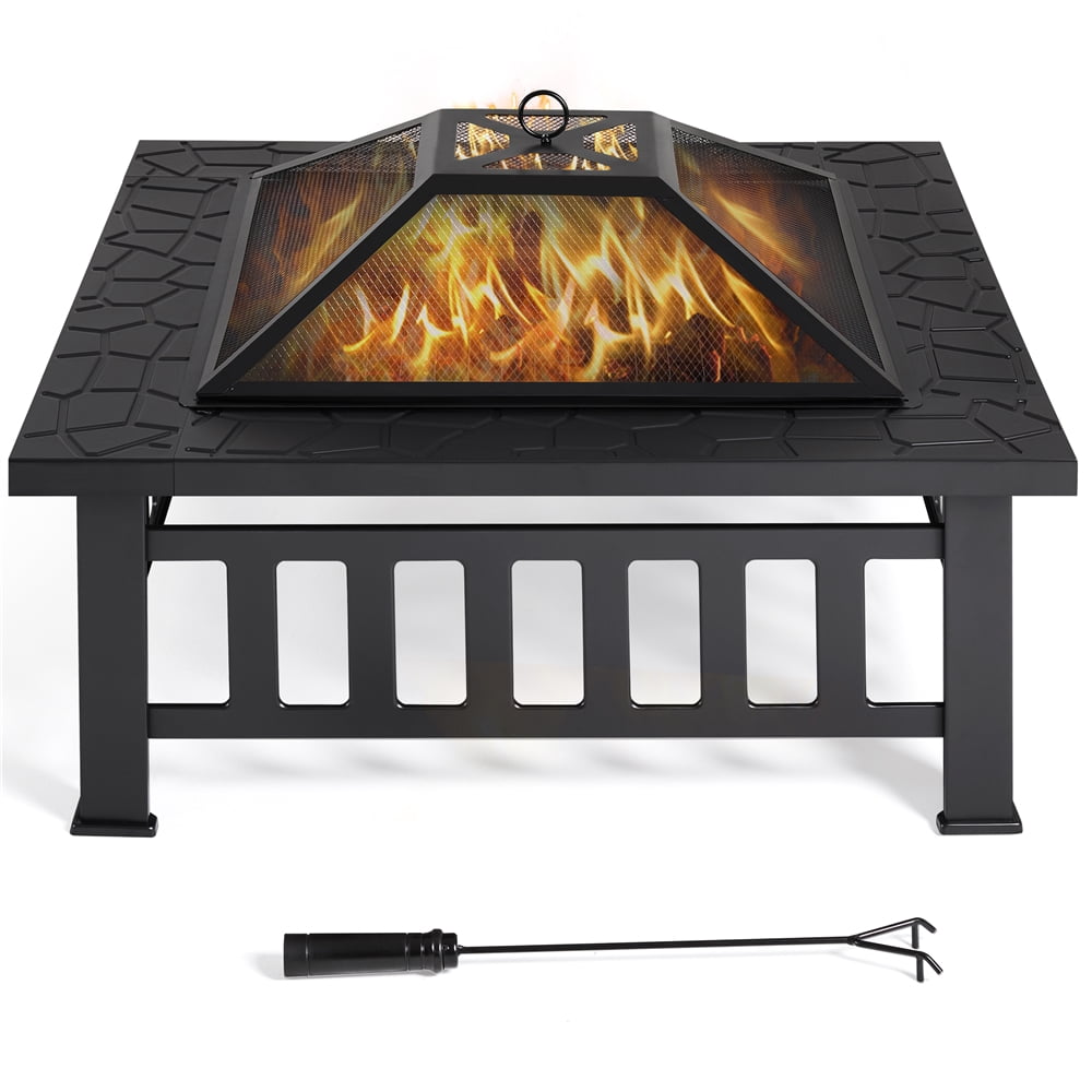 Click here for Yaheetech 34 Outdoor Metal Square Fire Pit With Co... prices