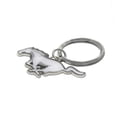 iPick Image for Ford Mustang White 3D Die-Cut Metal Key Chain Key-Charm ...