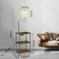 Retro Floor Lamp End Table with Storage, USB & Type-C Charging, for ...