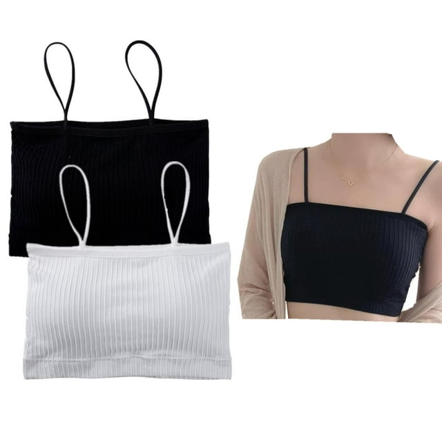 MANJIAMEI Women Tube Top Bras Bandeau with Straps Removable Padded ...