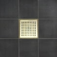 SereneDrains 304 Stainless Steel 6 Inch Square Brushed Gold Shower ...