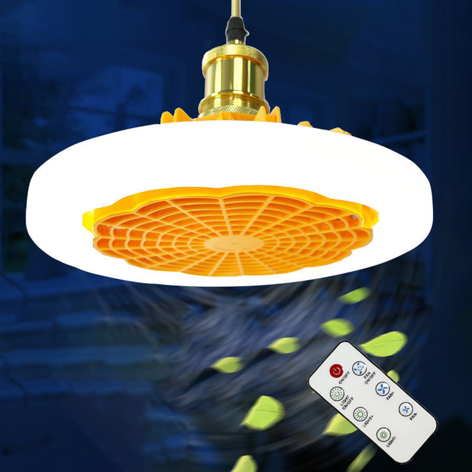 Washranp 2-in-1 Ceiling Fan Light,Low Noise Detachable Light Head E27 ...