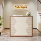 Tribesigns Reception Desk with Counter, Modern 47 inch Small Front Desk ...