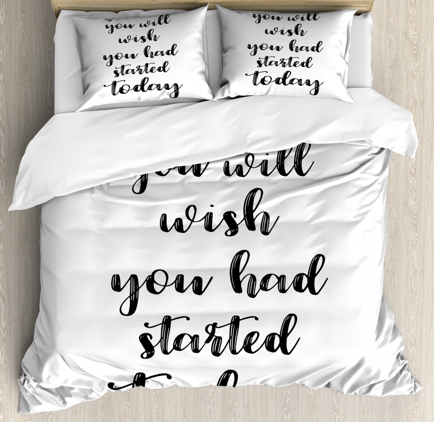 Black and White Queen Size Duvet Cover Set, Monochrome Style ...