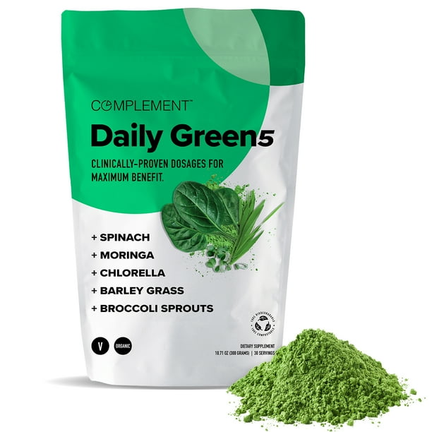 Complement Daily Greens Superfood Powder, Immune Support, Vegan, 30 ...