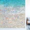Blue Beach Window Privacy Film, Coastal Ocean Wave Nautical Summer ...