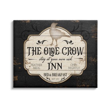 Stupell The Olde Crow Inn Halloween Sign Canvas Art - Walmart.com