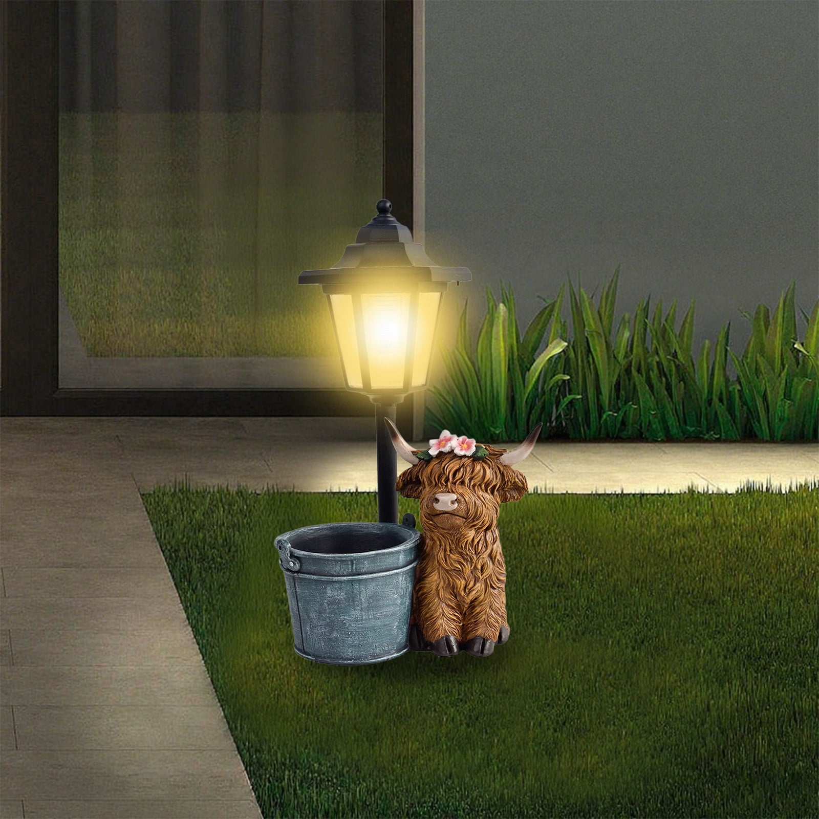 Click here for Hhbeauty Solar Highland Cow Lights Outdoor Statues... prices