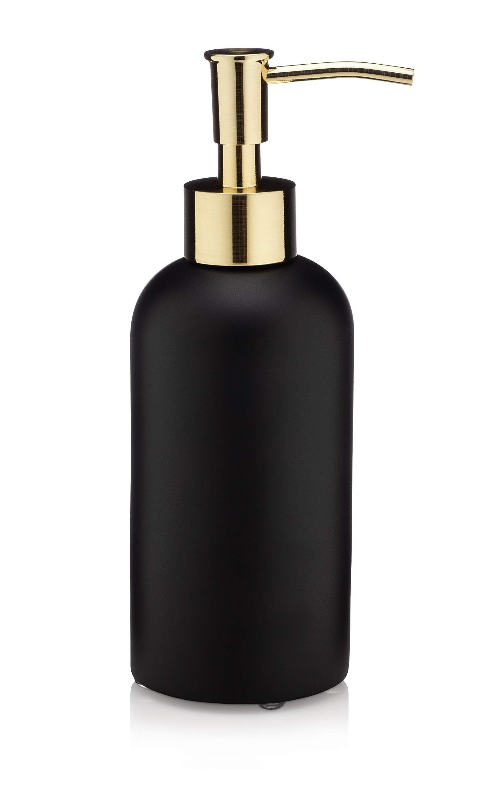 Essentra Home Matte Black Liquid Soap Dispenser with Gold Pump for ...