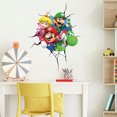 3D Cracked Wall Game Cartoon Super Bro Vinyl Wall Decal, Removable Peel ...