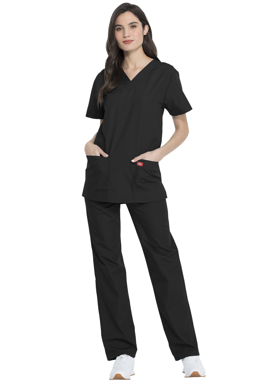 Dickies Men & Women Top and Pant Medical Scrubs Set DKP520C, M, Black ...