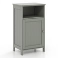 Gymax Bathroom Floor Storage Cabinet Side Table w/ Open Compartment ...