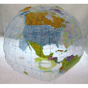 12" Clear Topographic Jumbo Inflatable Globe - Walmart.com