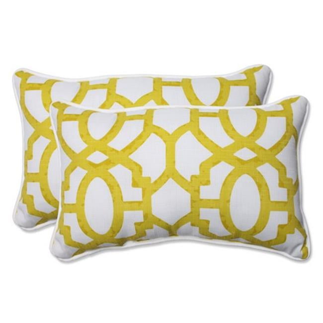 Pillow Perfect Outdoor/ Indoor Nunu Geo Wasabi Rectangular Throw Pillow ...