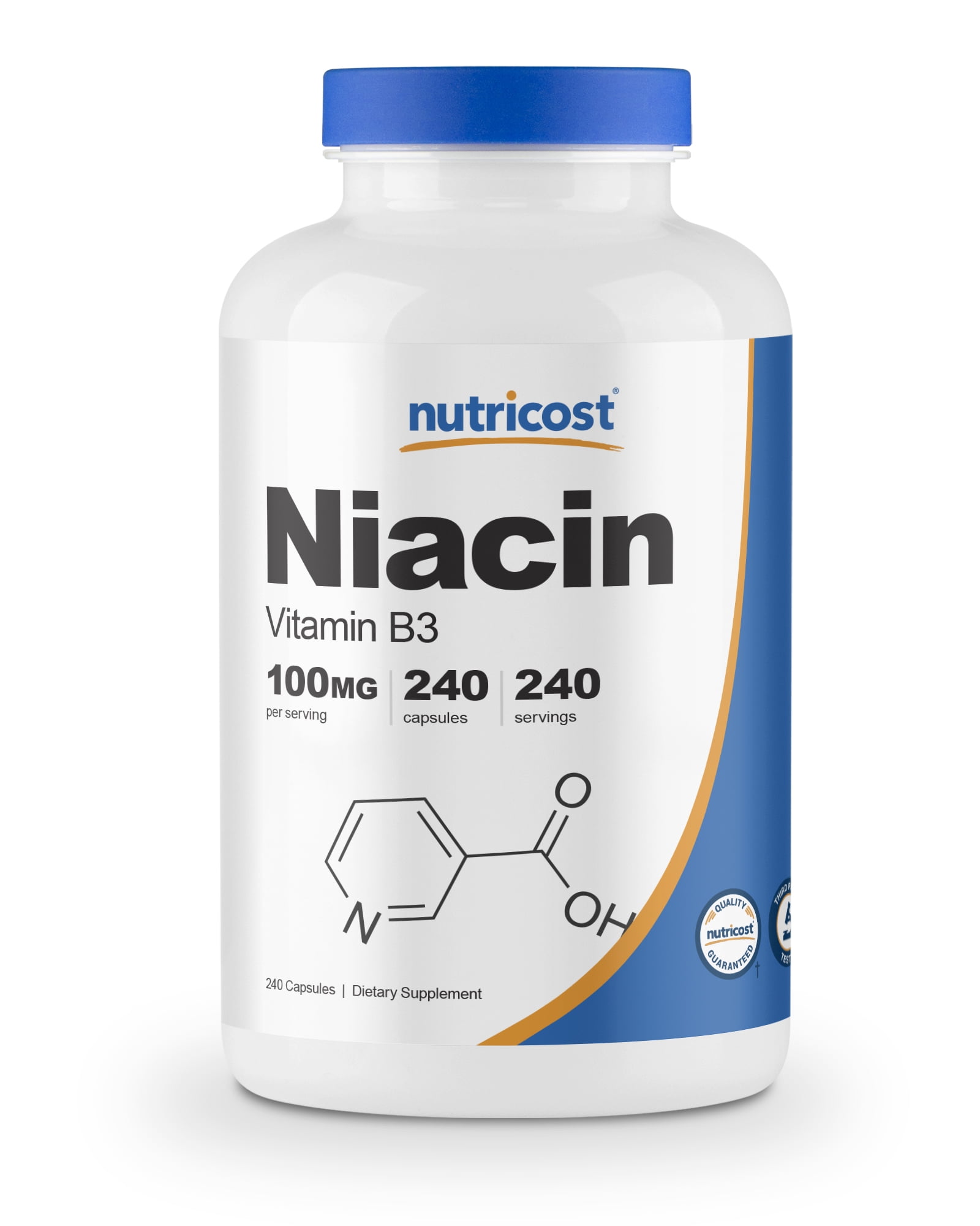 Nutricost Niacin (Vitamin B3) 100mg, 240 Capsules - with Flushing, Non-GMO, Gluten Free ...