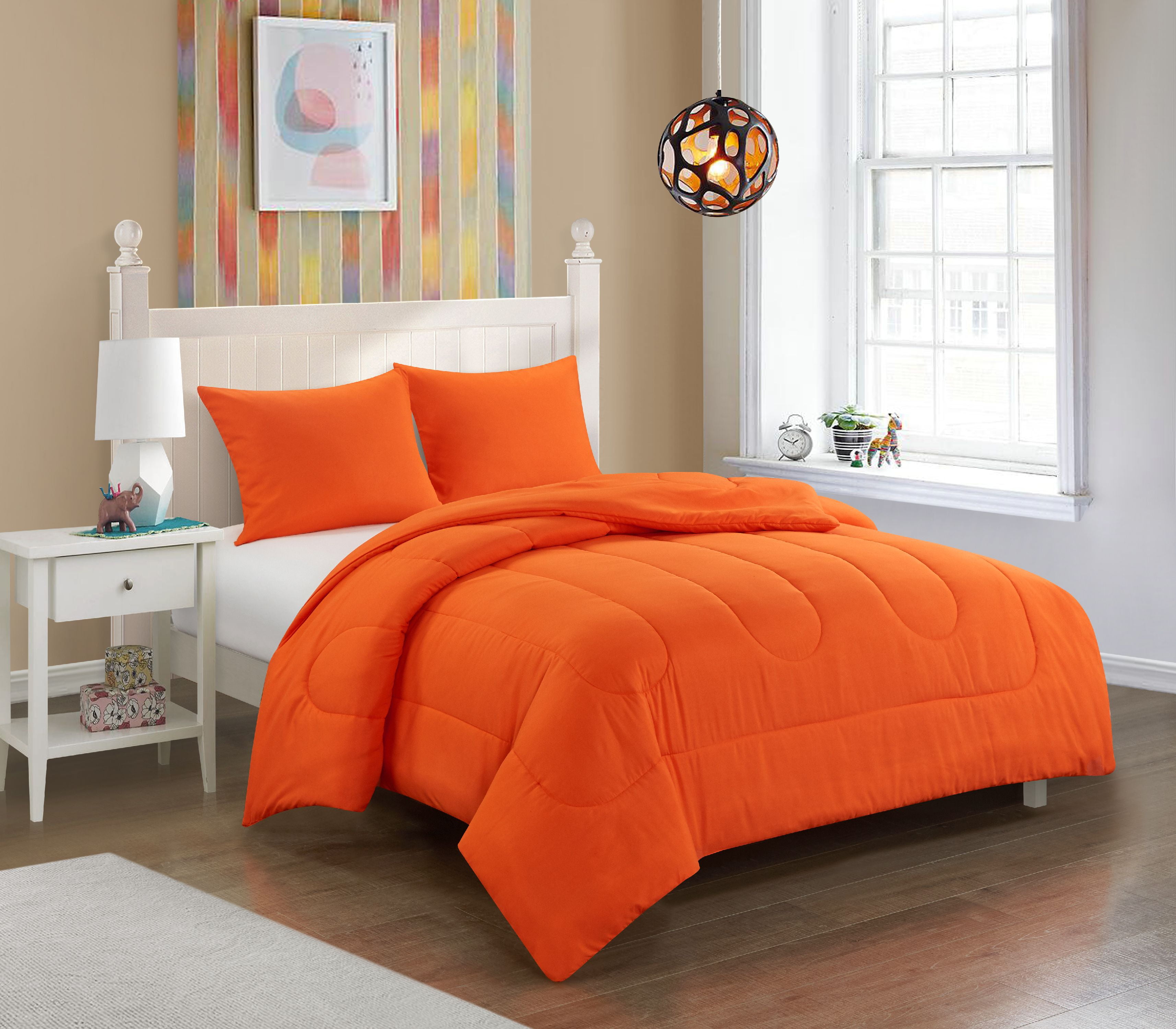 Pop Shop University 3 Piece Comforter Set, Full, Orange, Polyester ...