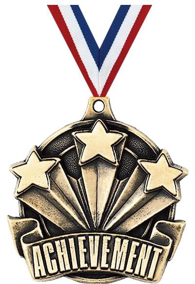 Achievement Medals, 2" Gold Diecast Achievement Medal Award 1 Pack ...