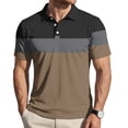 AHMOMEI S-4XL Polo Shirts for Men Color Block Quick Dry Short Sleeve ...