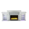Acme Furniture Noralie Freestanding LED Electric Fireplace with Faux ...