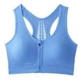 Bxsruta Women's Wirefree Front Zipper Sports Bra Racerback Yoga Bra ...