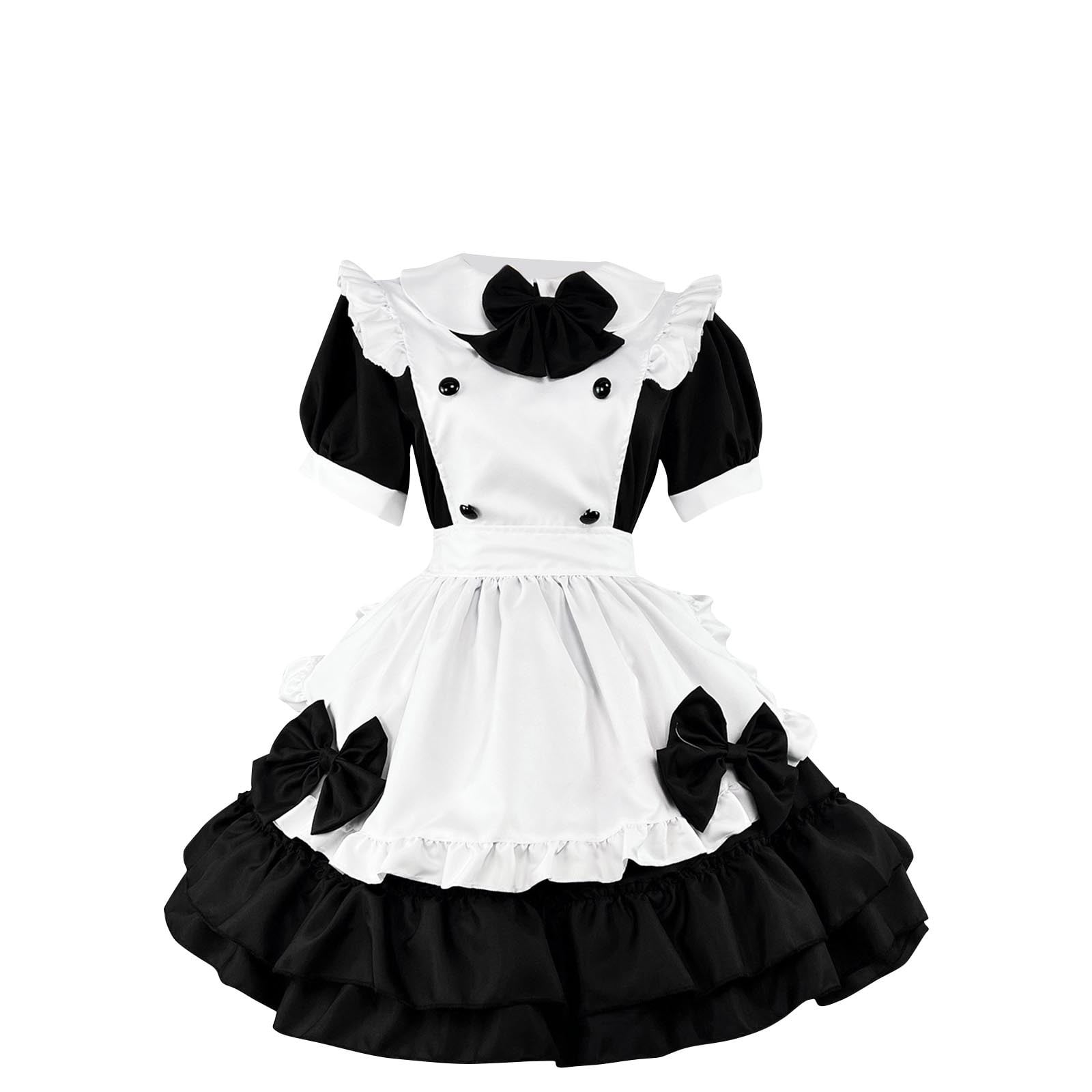 Maid Dress, Women's Lolita Princess Cosplay Dress with Lace Splicing ...