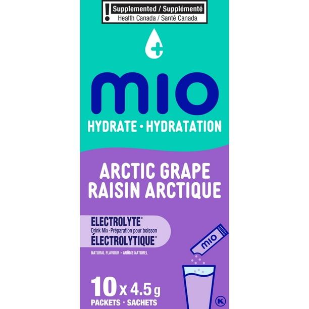 mio Hydrate Arctic Grape Electrolyte Drink Mix, 4.5 g Packets, 10 ct ...