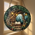 Book Shelf Scene Round Suncatcher – Stained Glass Style Window ...