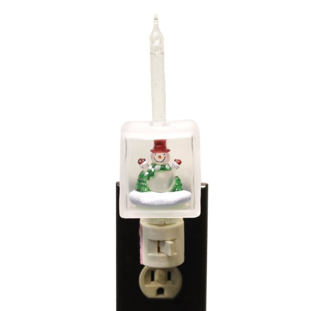Christmas SNOWMAN CUBE NIGHTLIGHT Plastic Electric Bubble Light 142778 ...