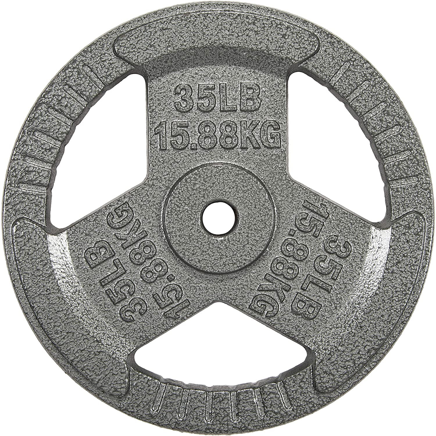 BalanceFrom Tri-Grip Cast Iron Plate Weight Plate for Strength Training ...