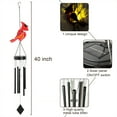 Rirool Red Bird Solar Light, Outdoor Wind Bell with 5 Aluminum Tubes ...