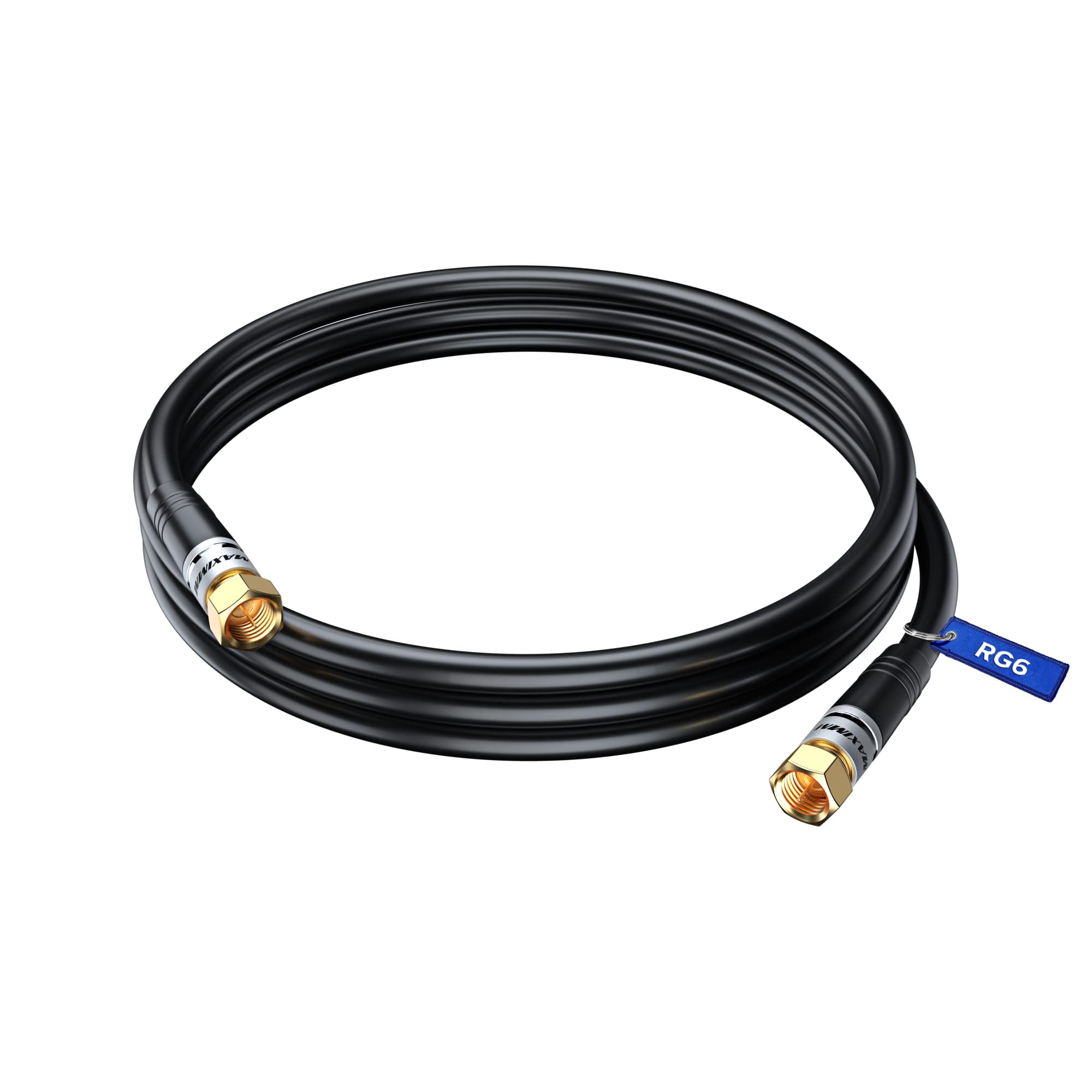 Coaxial Cable RG6, 3 ft, F-Type Connector CL3 Triple Shielded Coax ...