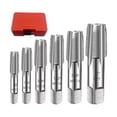 6Pcs National Pipe Tapered Hand Tap Set with Storage Box Carbon Steel ...