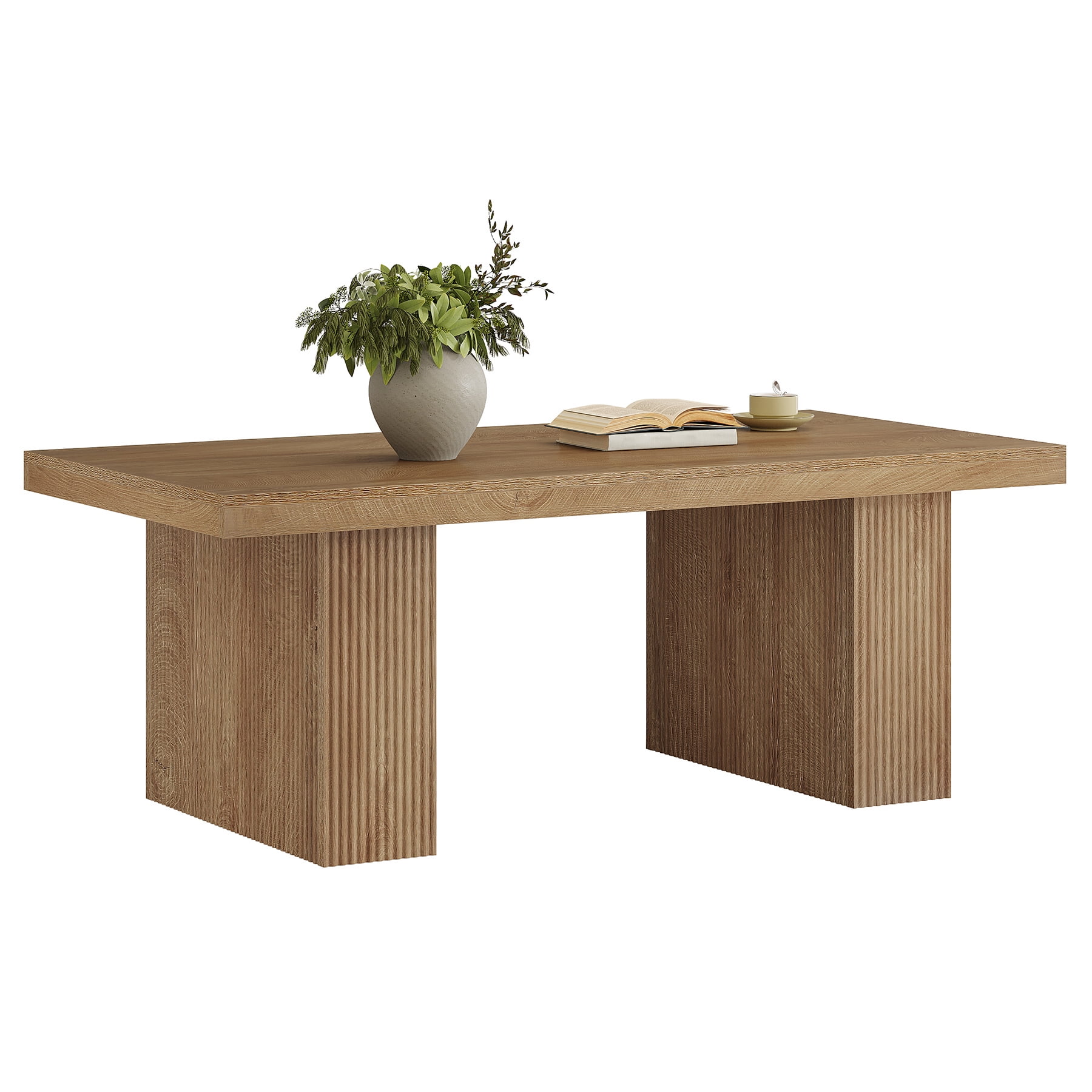 Click here for Fnova 47.24 Inch Farmhouse Rectangle Coffee Table... prices