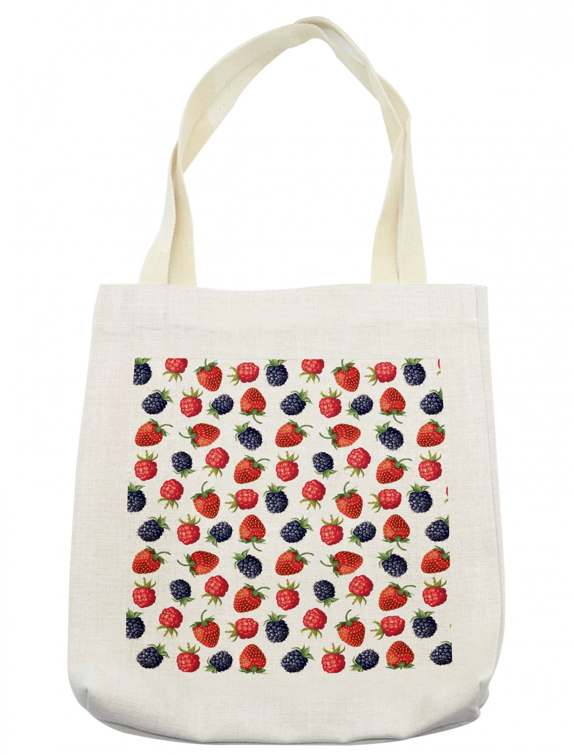 Fruits Tote Bag, Delicious Ripe Berry Print Strawberries Raspberries ...