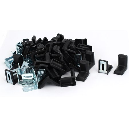 28mmx17.5mmx28mm Plastic L Shape Cover Right Angle Corner Brace Black ...