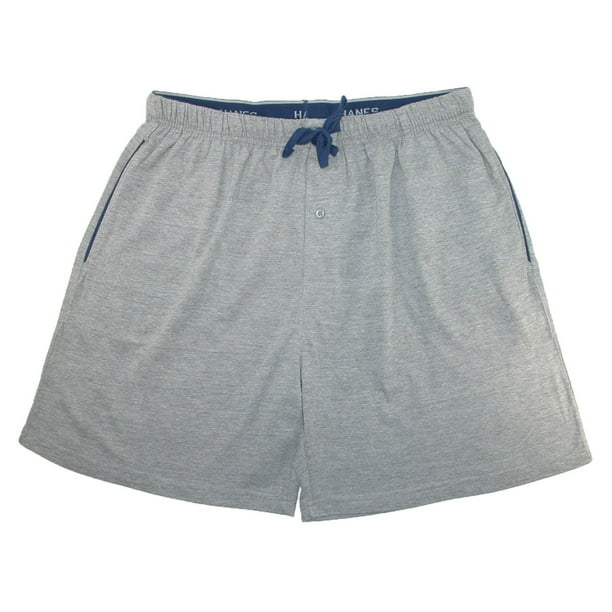 Hanes Jersey Knit Cotton Button Fly Pajama Sleep Shorts (Men's ...