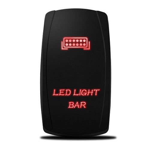 MICTUNING 5 Pin Red LED Light Bar Rocker Switch 12V 20A ON-OFF Switch ...