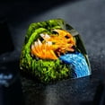 SHIQI-Orange Dragon with Waterfall Artisan Keycap R1 SA Profile Custom ...