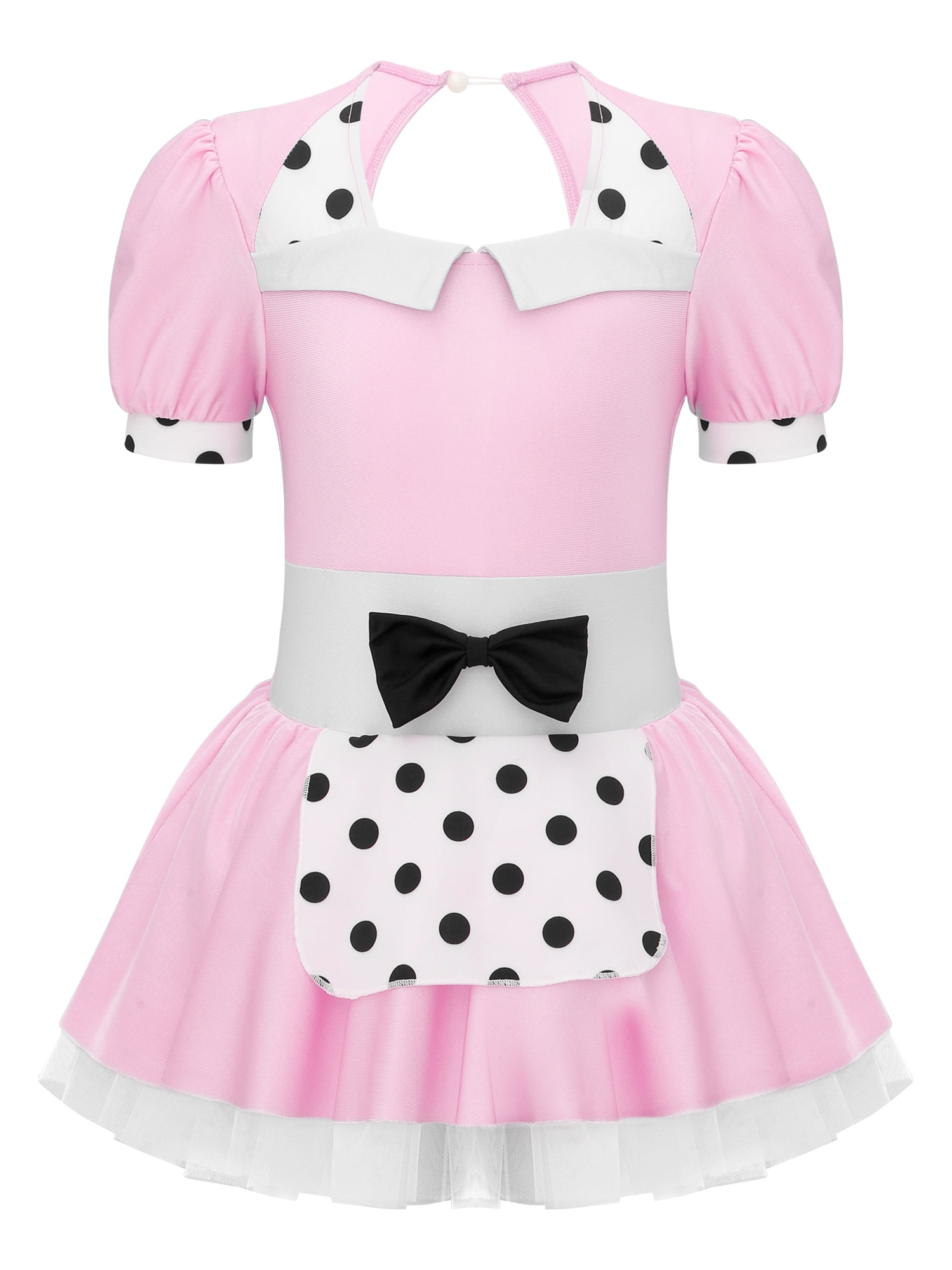 YiZYiF Kids Girls Polka Dots Tutu Dance Dress Hollow Back Halloween ...
