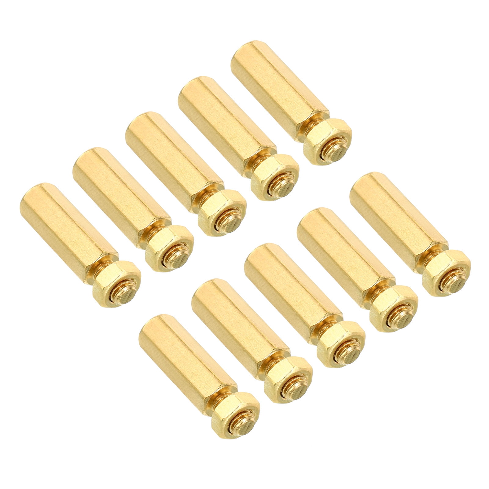 Uxcell 20mm+6mm M5 Standoff Screws 40 Pack Brass Hex Standoffs Nuts ...