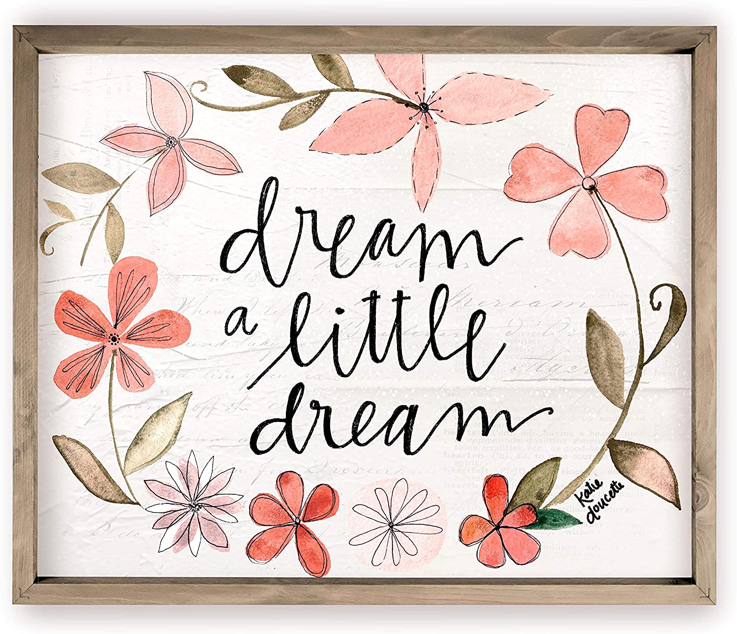 Dream A Little Dream Rustic Wood Wall Sign 12x15 (Frame Included ...