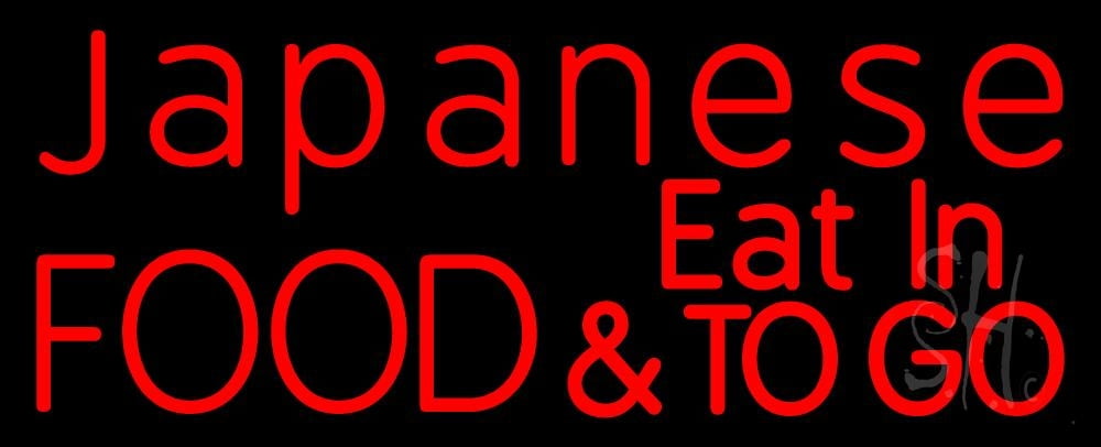 Red Japanese Food And Eat In To Go LED Neon Sign 13 x 32 - inches ...