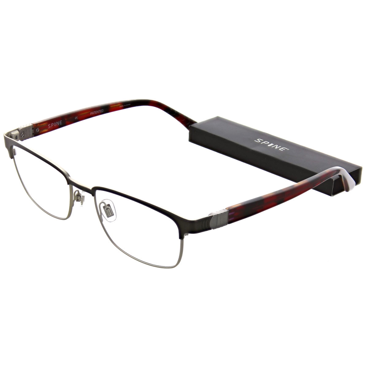Spine SP2005-900 Men's Light Gunmetal Frame Demo Lens Eyeglasses ...