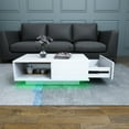 COSVALVE Coffee Table Oversized High Gloss Sofa Side Table w/Drawer 16 ...