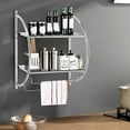 Giantex Wall Mount Shower Organizer Holder, 2-Tier Bathroom Rack ...
